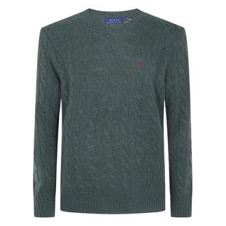 Polo Ralph Lauren Pullover mit Zopfmuster und Rundhalsausschnitt - - Knitwear - Herren - Gr&uuml;n - S