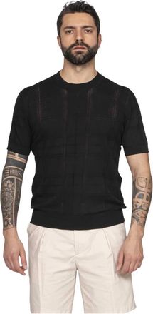 Paolo Pecora Homme, Pulls, Noir, Taille: L T-shirt Girocollo