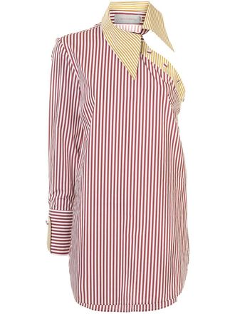 Silvia Tcherassi chemise ray&eacute;e &agrave; design asym&eacute;trique - Multicolore