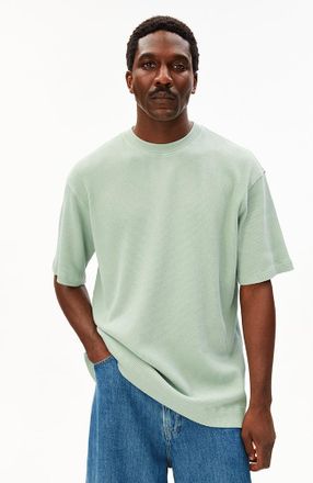 Armedangels Herren vegan T-Shirt Maarkos Waffelschaum