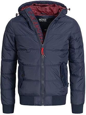 Indicode Hommes Adrian ZA Quilted Jacket | Veste matelass&eacute;e aspect doudoune Navy XXL