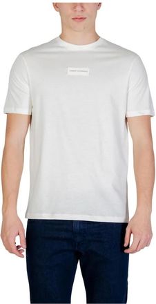A|X Armani Exchange Homme, Tops, Blanc, Taille: 2XL T-shirt &agrave; Manches Courtes et Col Rond en Coton