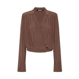 Rotate Rotate Birger Christensen, Femme, Blouses et Chemises, Brun, Taille: 38 FR Rotate Top