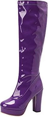 E.SSUE Bottes Hautes Femmes Genoux Bottes Hiver Chaud Vintage &eacute;Quitation Bottines Cuissardes Sexy Mode Confort Chaussures Talon Compens&eacute; &Eacute;quitation Femme Hau