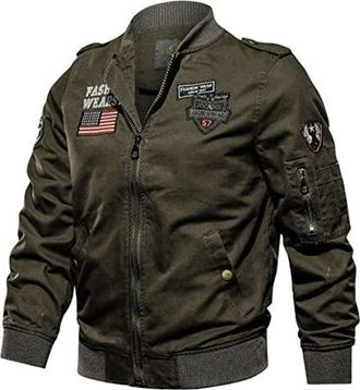 Generic Manteau Bombardier De Printemps Pour Hommes Broderie De Pilote Davion Vestes Cargo Veste Tactique style2 green M