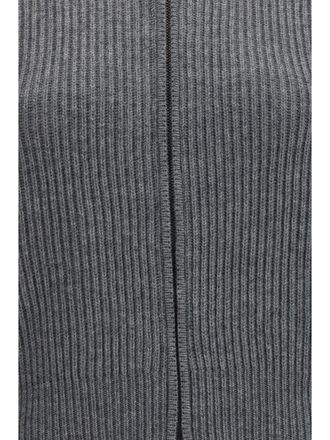 Max Mara Ribbed Merino Wool Cardigan - Gray