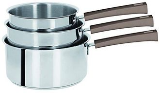 Cristel S3Cmat Serie 3 Stielt&ouml;pfe abnehmbar 16 bis 20 cm + 1 Griff Mutine Taupe