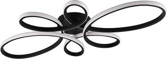 Trio Leuchten LED Deckenleuchte Fly 645619132, Metall Schwarz matt, inkl. 32 Watt LED, Switch Dimmer