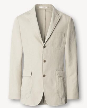 Hackett Ungef&uuml;ttertes 3-Knopf Sakko mit Leinen und Blasebalgtaschen, Tailored Fit in