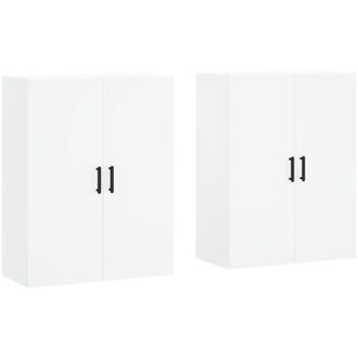 vidaXL Wandschr&auml;nke 2 Stk. Wei&szlig; 69,5x34x90 cm Vidaxl