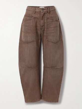 Nili Lotan Jean Barrel Taille Mi-haute Shon - Marron