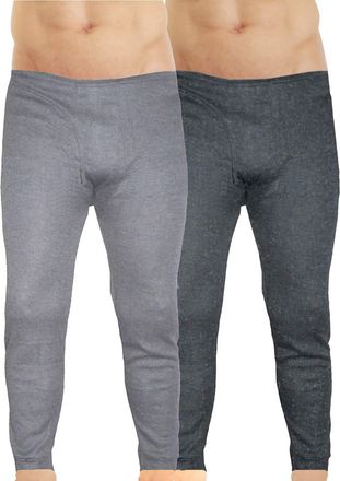 LisaModa Herren Thermounterhose 2er Pack Winter Leggings Gr&ouml;&szlig;e XXL Grau