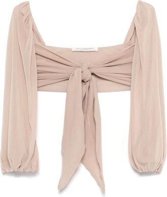 Philosophy di Lorenzo Serafini Femme, Tops, Rose, Taille: 40 FR Tulle Crop Top