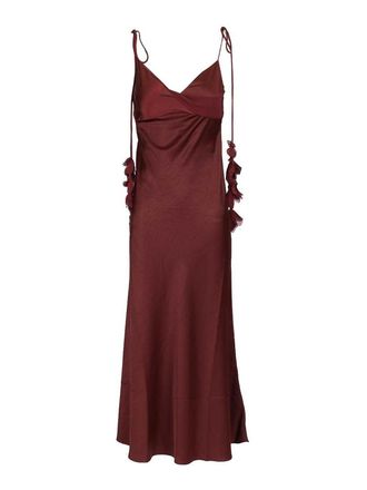 Self Portrait Robe Au Genou - Rouge Brun