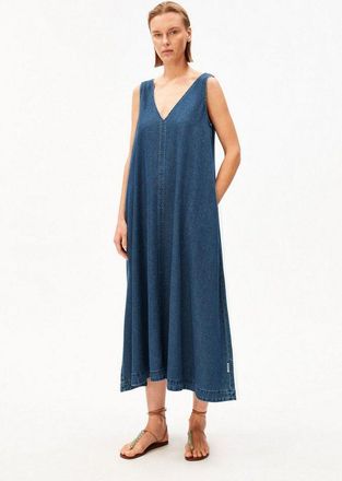 Armedangels Jeanskleid DENIM V-NECK Bio-Baumwoll Mix V-Ausschnitt