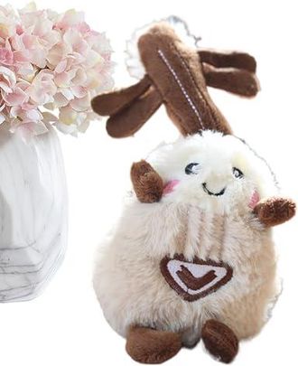 Generico Porte-cl&eacute;s de guitare en peluche - Adorable boucle doreille pour sac &agrave; dos de porte-cl&eacute;s, pendentif accessoire unisexe pour sac portefeuille portefeui