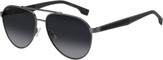 HUGO BOSS Lunettes de Soleil Boss BOSS 1485/S Dark Ruthenium Grey/Grey Shaded 60/15/145 homme