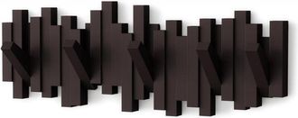 Angel Cerdá Porte-manteau mural moderne, porte-manteau créatif pour touches de piano avec 5 crochets pliants, marron