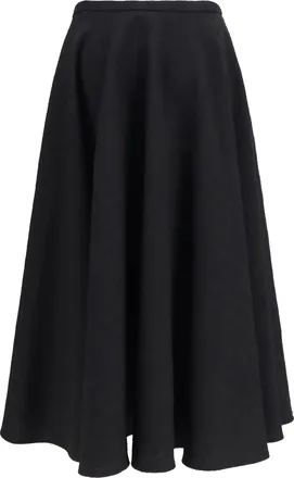 Lardini Virgin Wool Fleece Midi Skirt - Black