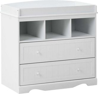 Beliani Table &agrave; Langer Moderne en Panneaux de Particules et MDF avec &Eacute;tag&egrave;res et Tiroirs Meuble Chambre Enfant Blanche Virden