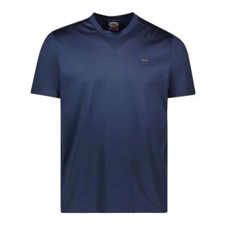 Paul & Shark T-Shirt en Coton Manches Courtes Coupe Classique - Homme - Tops - Bleu - Taille: S