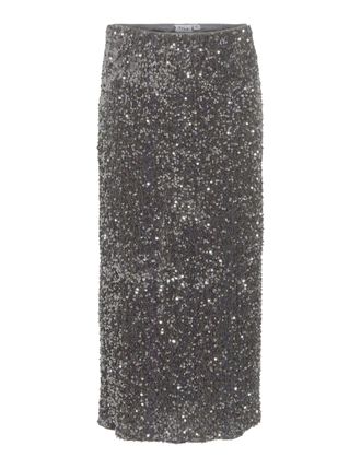 Vila Damen Vifaith Hw Midi Sequin Skirt/Vol, Silver,L
