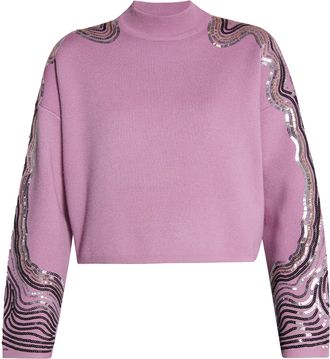 Faina Strickpullover mit Pailletten Damen Mauve