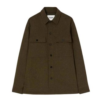 Jil Sander Boiled Wool Utility Overshirt - - Jackets - Herren - Braun - M