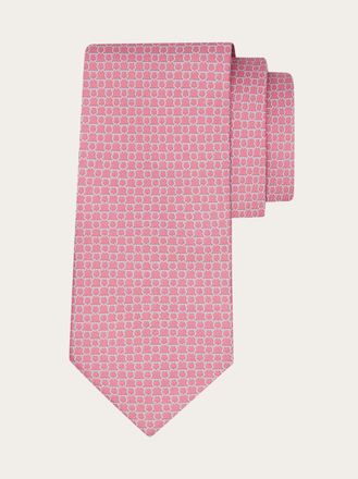 Ferragamo Herren Seidenkrawatte mit Link-Print Rosa