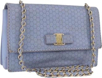 Ferragamo Sac bandouli&egrave;re en cuir pr&eacute;-poss&eacute;d&eacute; - Femme - Pre-owned - Bleu - Taille: ONE Size