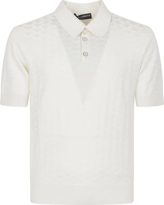 Dolce & Gabbana Homme, Tops, Blanc, Taille: S Polo en soie