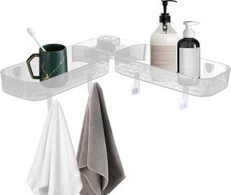 Generico Eckregal f&uuml;r Badezimmer | Stabiler multifunktionaler Abfluss | schwebende Wandregale f&uuml;r Badezimmer | f&uuml;r Waschbecken und K&uuml;che | Routineorganisation 