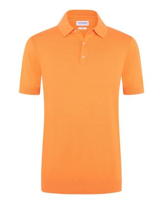 Tom Rusborg Unifarbenes Poloshirt aus Baumwolle mit gerippten B&uuml;ndchen in