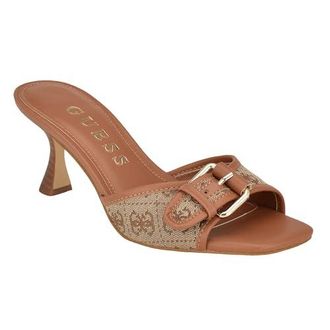 Guess Femme Dista Sandale &agrave; Talon, Beige Marron 210, 38.5 EU