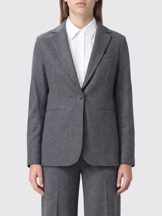 Circolo 1901 Blazer droit en laine vierge et alpaga avec revers crant&eacute;s