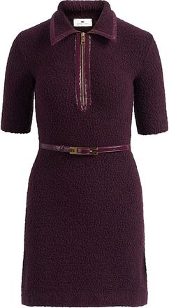 Elisabetta Franchi Femme, Robes, Violet, Taille: 38 FR Abito in maglia boucl&eacute; det