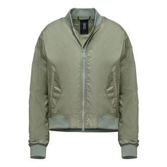 Bomboogie Femme, Vestes, Vert, Taille: 40 FR Blouson aviateur en nylon brillant avec col