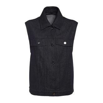 Max Mara Femme, Vestes, Bleu, Taille: 36 FR Gilet &Eacute;l&eacute;gant en Denim