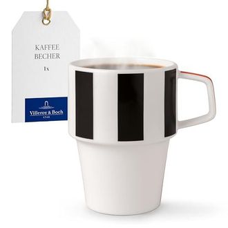 Villeroy & Boch Memphis Collection Henkelbecher Gro&szlig; Bunt, Sp&uuml;lmaschinenfest, Mikrowellensicher, Gro&szlig;e Tasse f&uuml;r Kaffee oder Tee, Kaffeetasse, Kaffeebecher, Orangefar