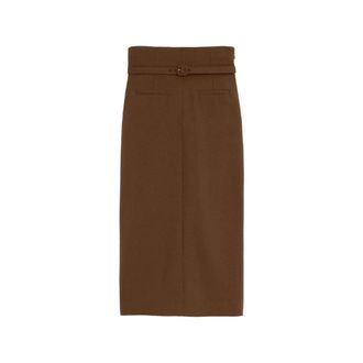 Ami Femme, Jupes, Brun, Taille: 42 FR Jupe Midi Ceintur&eacute;e