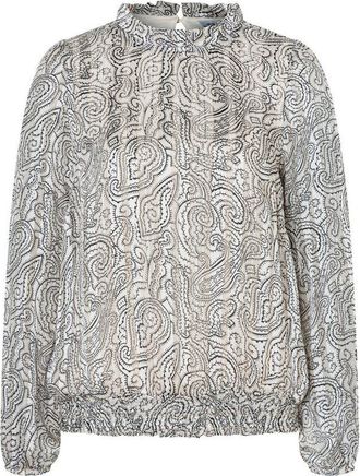 More & More Langarmbluse gemusterte, schimmernde Langarmbluse