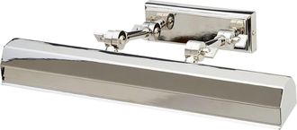 Licht-Erlebnisse Glanzvolle Bilderlampe in Nickel Jugendstil 40cm lang verstellbarer Schirm Wandleuchte Bildbeleuchtung