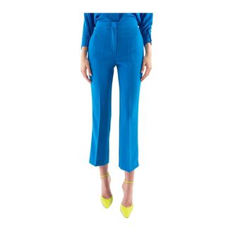 Kaos Kaos, Femme, Pantalons, Bleu, Taille: 36 FR Pantalon recadré Op1Co013