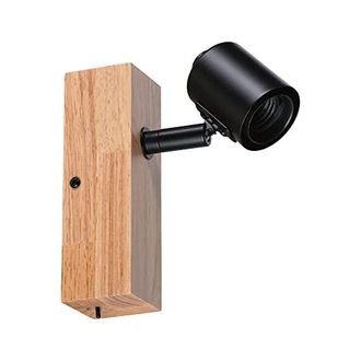 Paulmann 66770 projecteur Arvid 1 flamme max. 1x20 watts plafonnier noir/bois spot m&eacute;tal E27