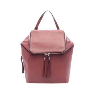 Loewe Pre-owned Cuir sacs-dos - Femme - Pre-owned - Rouge - Taille: ONE Size