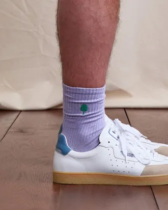 Faguo Chaussettes rose gris&eacute; coton