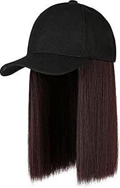 Generic OBiQuzz Style de cheveux Perruque de baseball Cheveux longs Bonnet de cheveux r&eacute;glable Casquette droite Perruque Casquette Hiver, b, taille unique