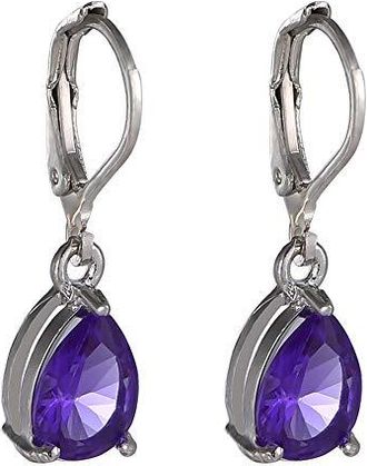 Generic Crochet Cristal Boucles Doreilles en Goutte Damour Amour Larmes Boucles Doreilles en Pierre De Naissance Cadeaux Danniversaire pour Femmes Cadeaux Sai