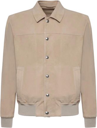 Eleventy Homme, Vestes, Brun, Taille: XL Leather Vestes