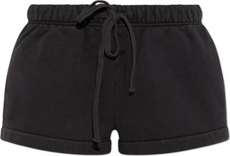 Fear of God Femme, Shorts, Noir, Taille: 42 FR Logo Patch Shorts